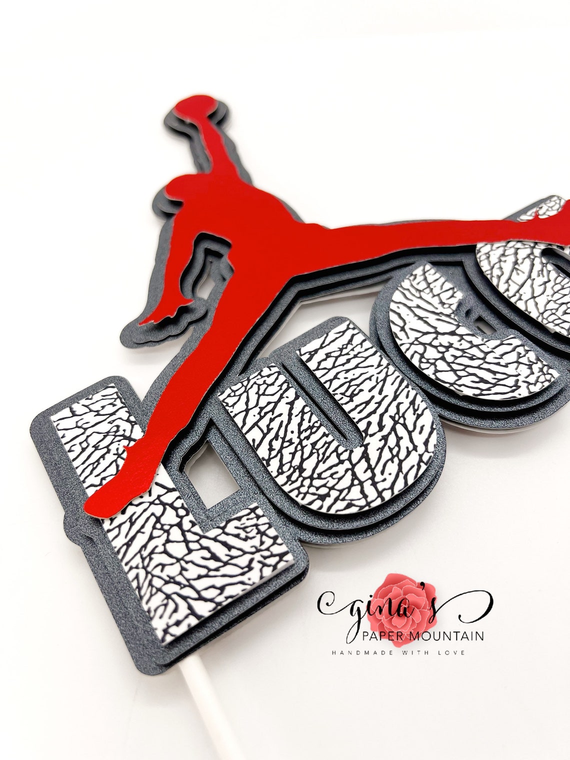 Sneaker Shoe Cake Topper With Name in Elephant Print - Etsy