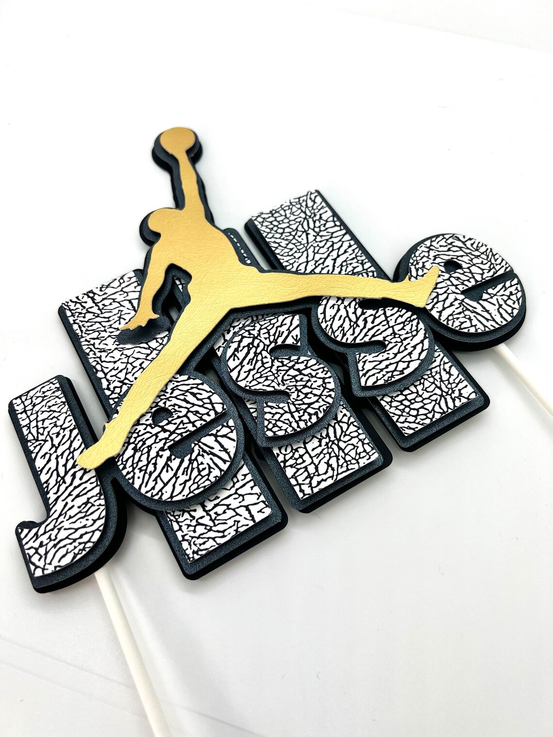 Sneaker Shoe Cake Topper With Name in Elephant Print - Etsy