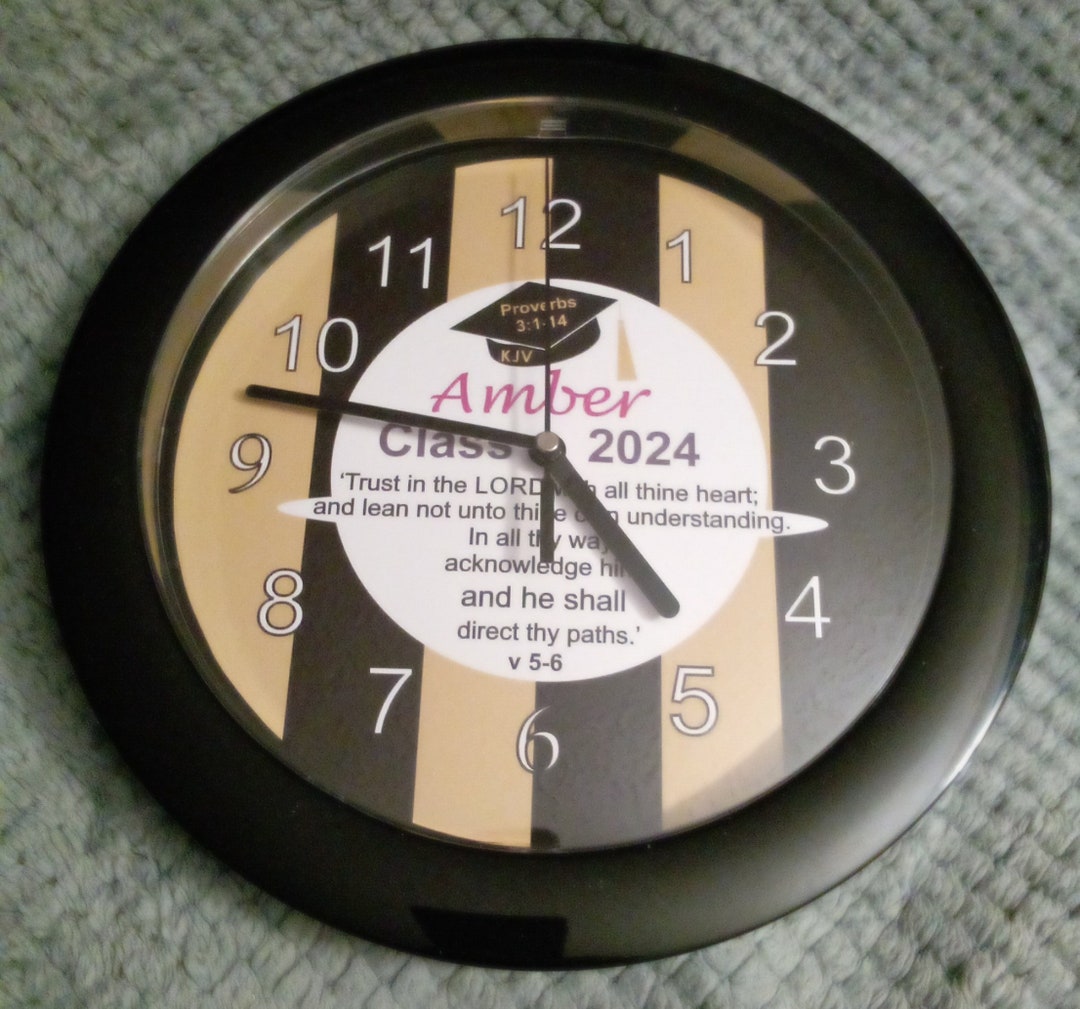 10" Wall Clock - for the Graduate - With Scripture - Proverbs 3:5-6 - Etsy