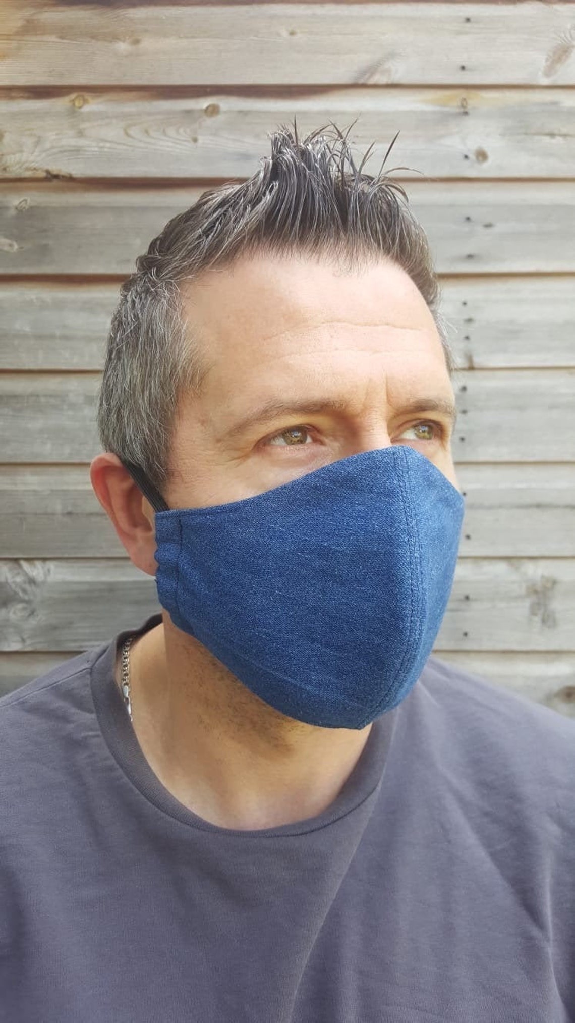 Blue Denim Face Protective Fabric Mask for Multiple Use / | Etsy