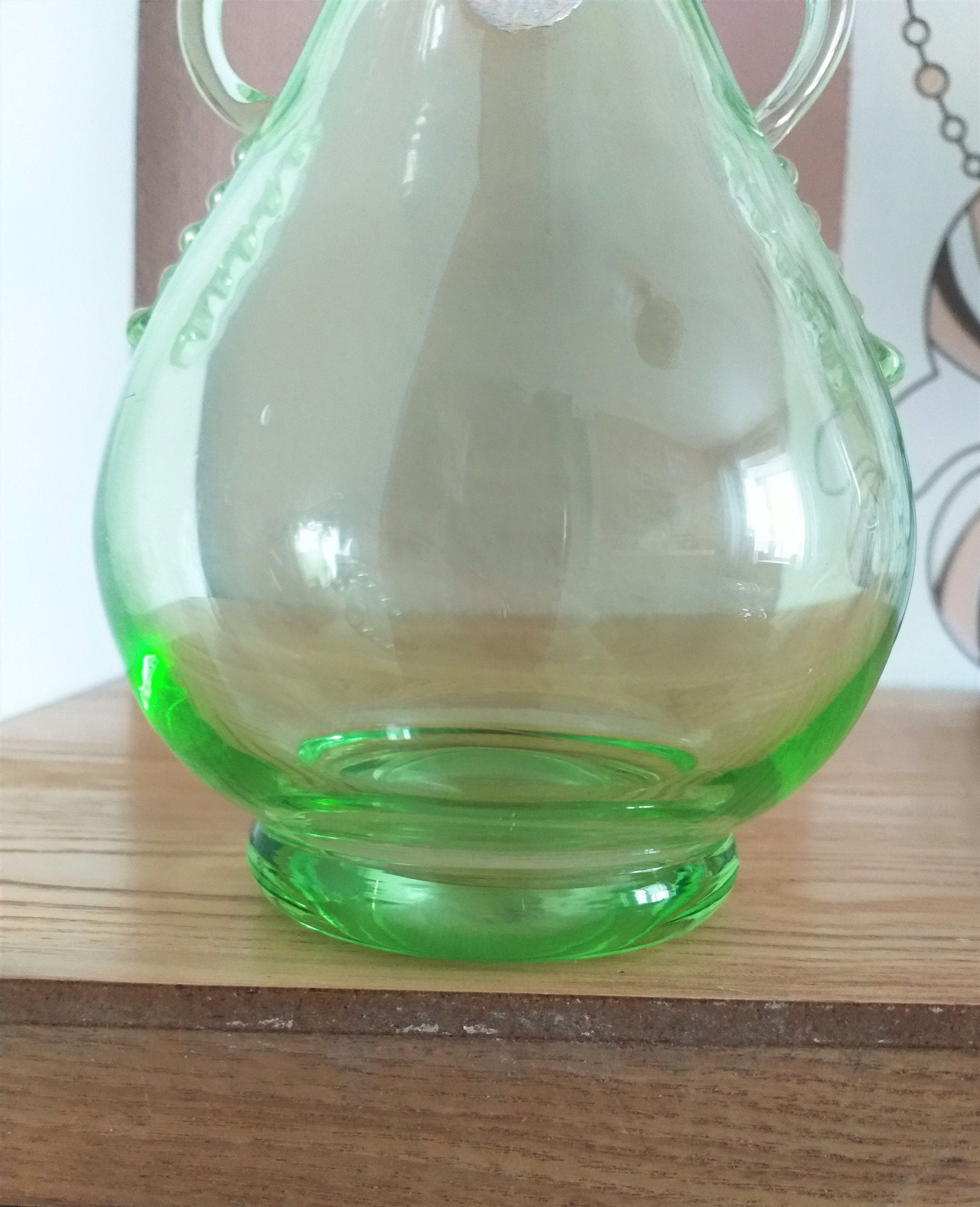 Vintage TRELLEBORG Green Glass Vase Sweden 1930s | Etsy