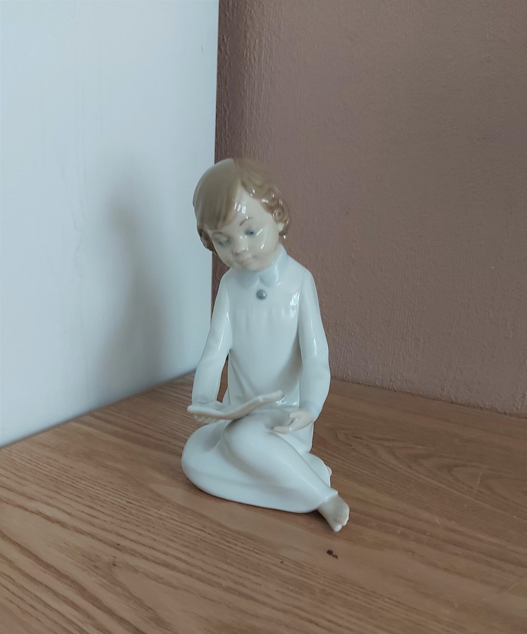 Vintage ZAPHIR LLADRO Porcelain Reading Boy Figurine, Spain, 1970s - Etsy