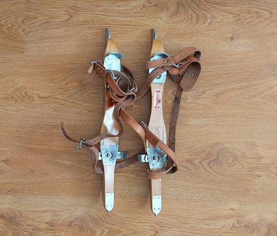Vintage Scandinavian Wooden Cross-Country Skates , S… - Gem