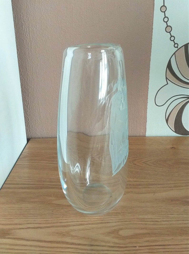 Vintage HADELAND GLASSWORKS Norwegian Art Glass Vase, Design by Torvald ...