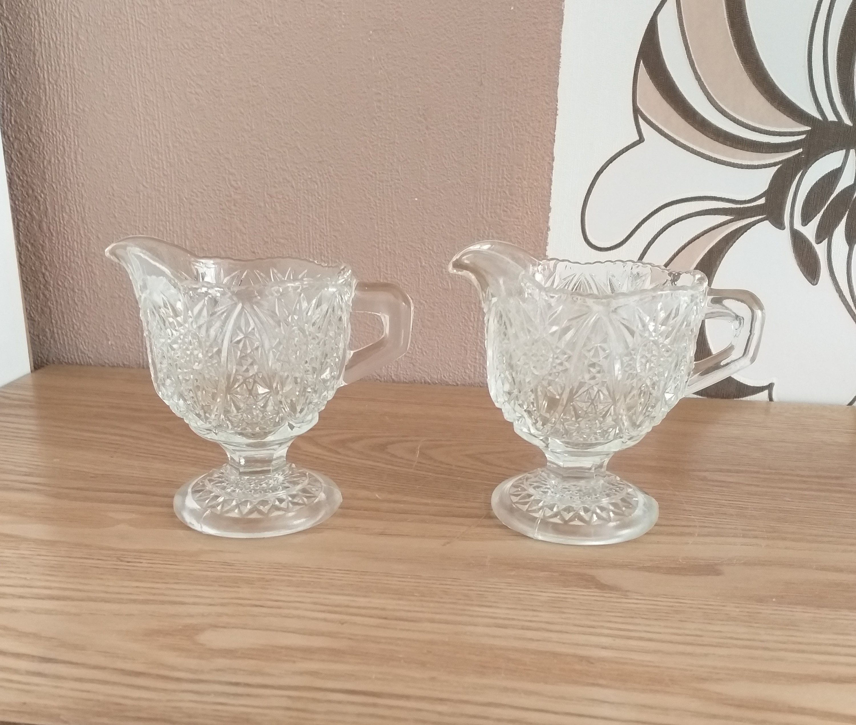 Vintage Crystal Glass Creamers SET 3 - Etsy