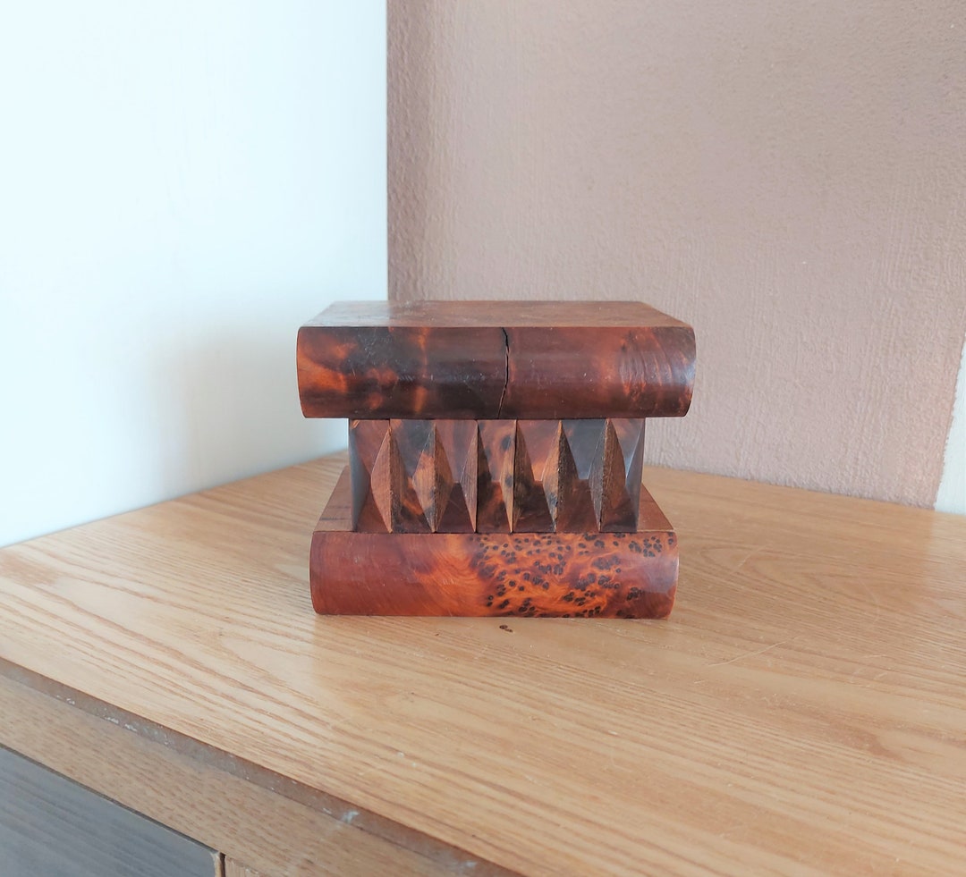Vintage Maroccan Thuya Wooden Secret Treasure Box, Hand Made Wooden Box ...