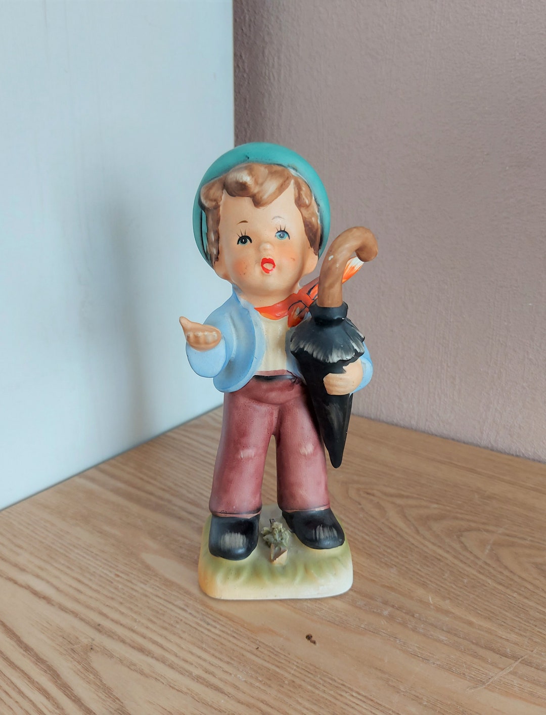 Vintage Erich Stauffer Umbrella Boy Figurine, Hummel Figurine, 1940s - Etsy