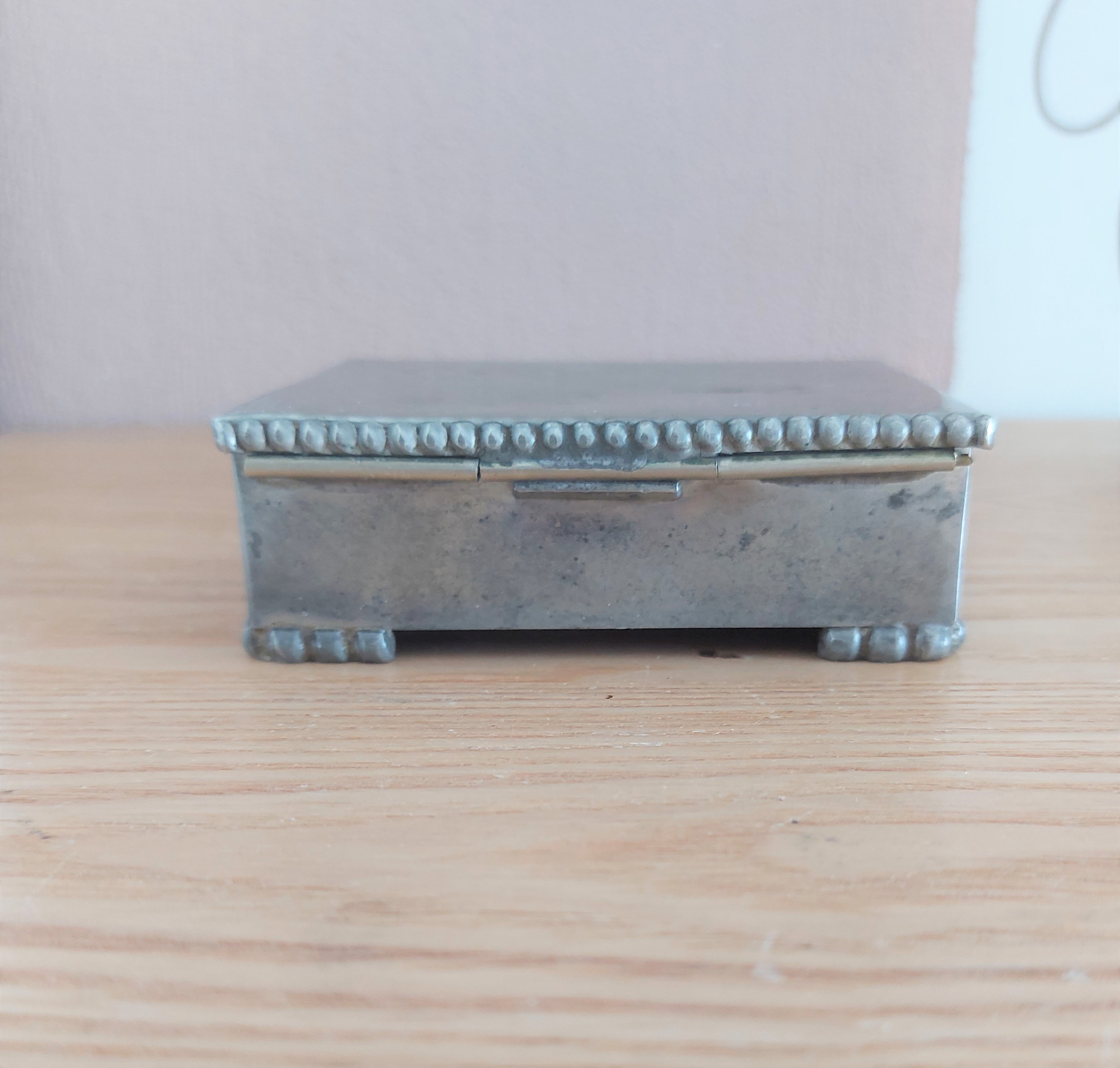 Vintage Pewter Trinket Box Jewelry Box Wooden Box Tin - Etsy