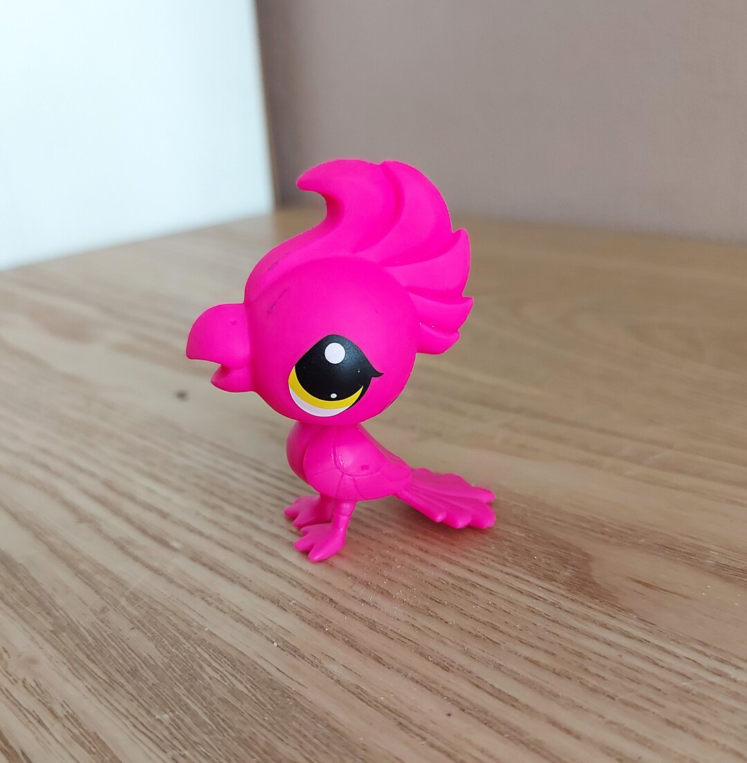 Vintage Authentic Littlest Pet Shop Pink Cockatoo Figure #3532, Hasbro ...