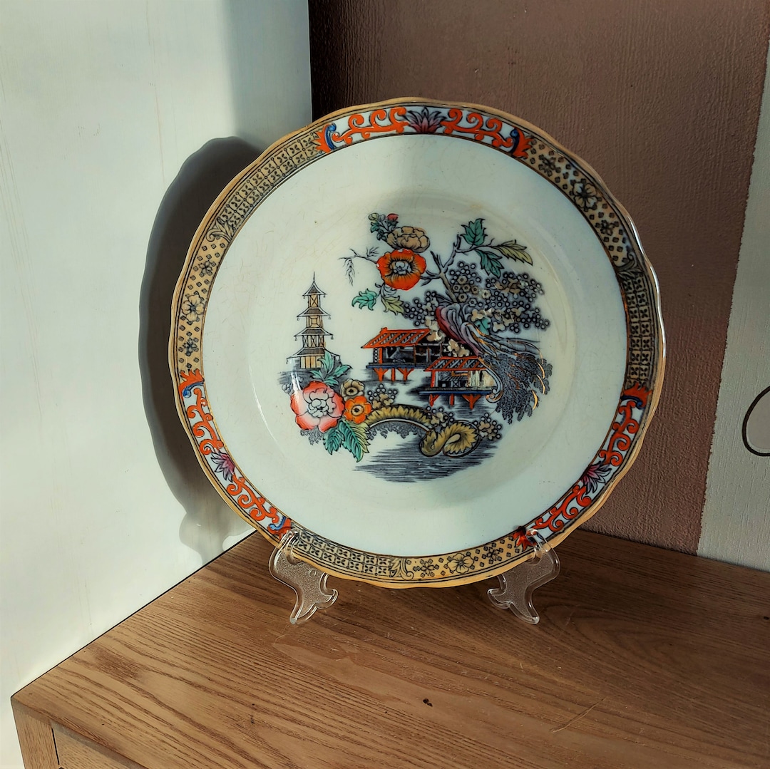 Antique RÖRSTRAND Porcelain Iron Stone China Plate „japan“ Series ...