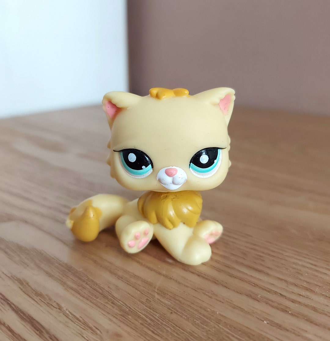 Vintage Authentic Littlest Pet Shop Yellow Persian Cat Figurine #2063 ...