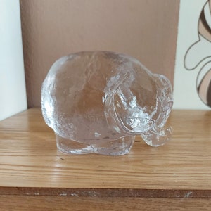 Vintage PUKEBERG Art Glass Elephant Figurine, Design by Stig A ...