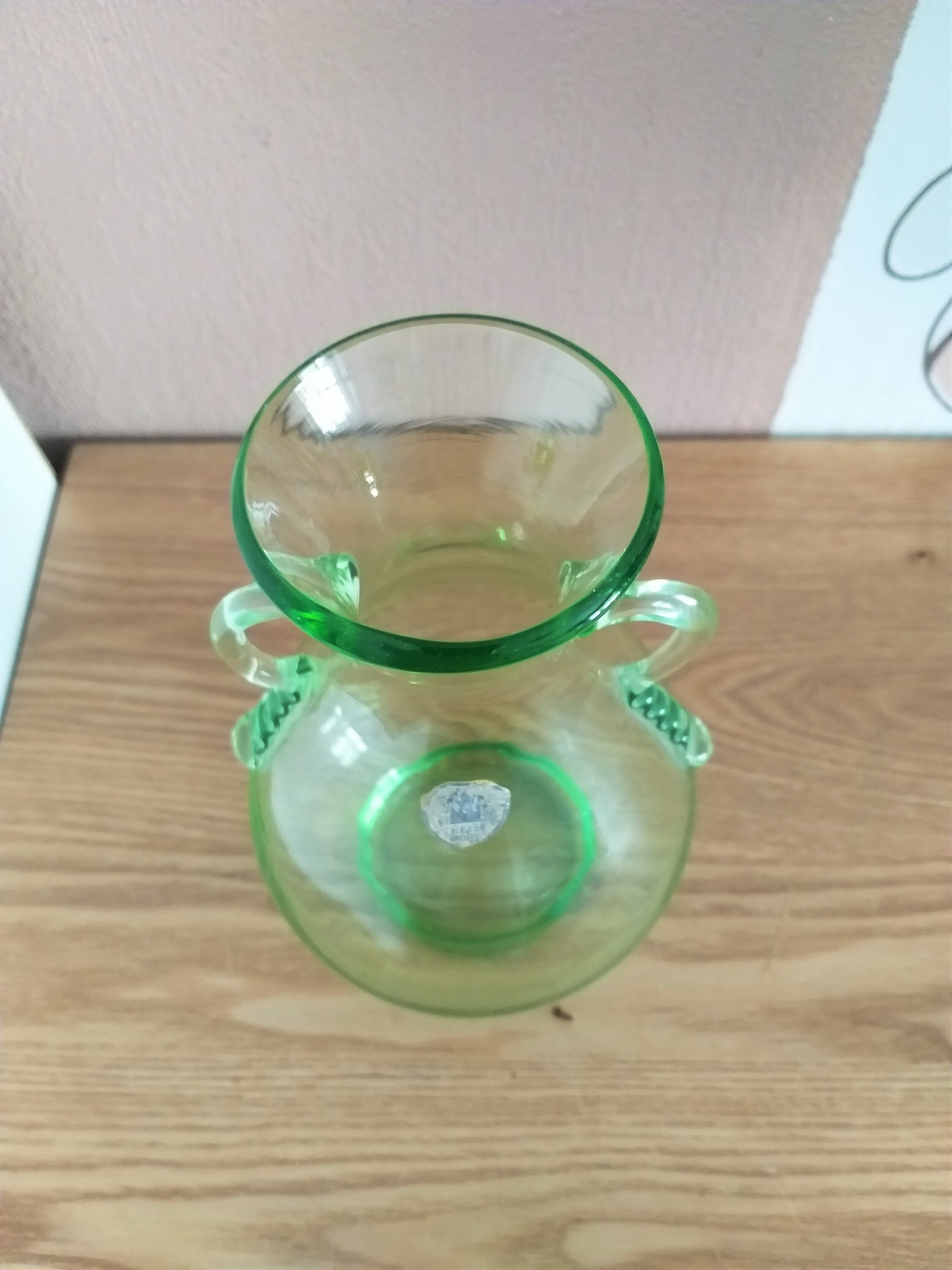 Vintage TRELLEBORG Green Glass Vase Sweden 1930s | Etsy
