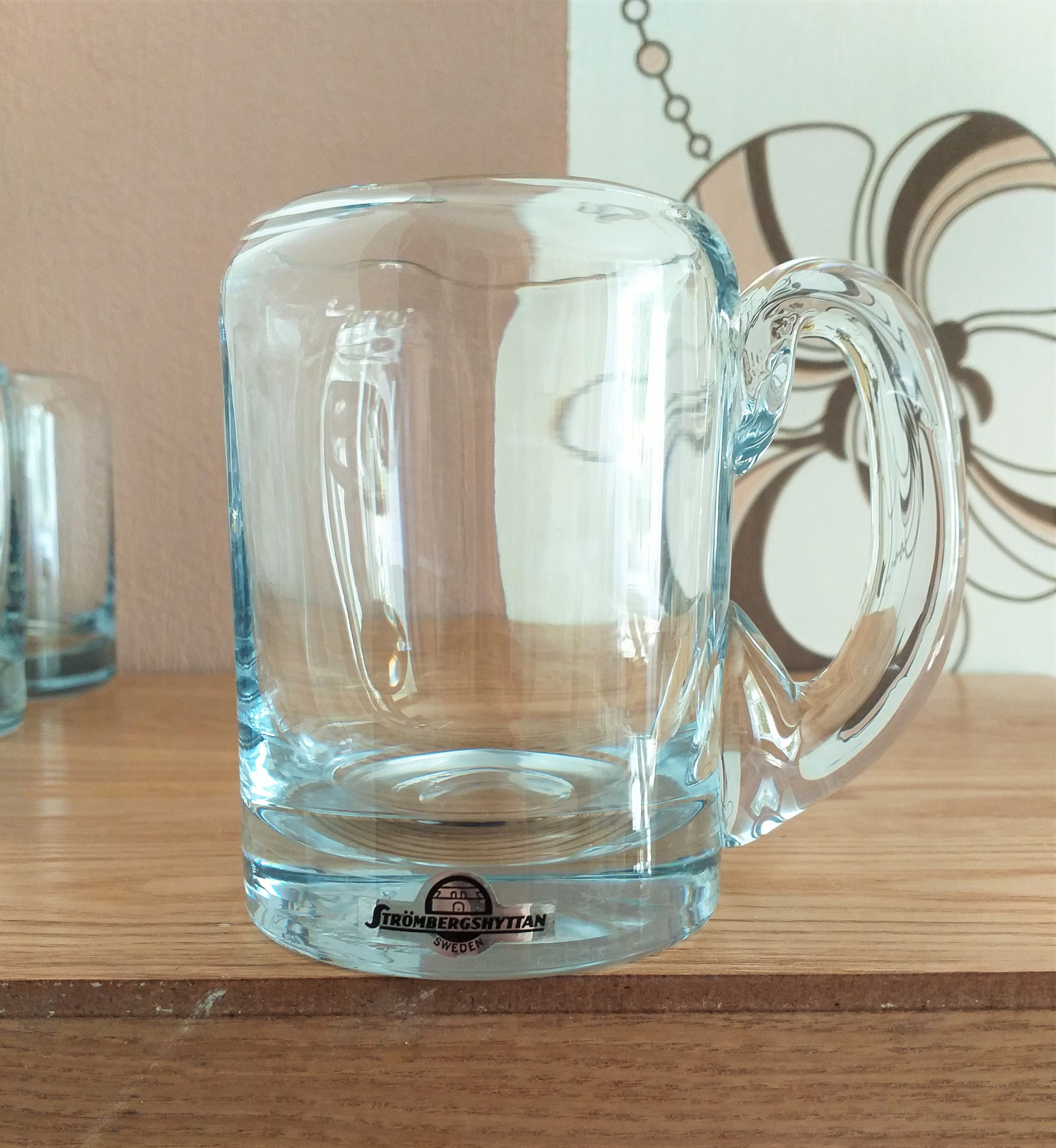 Vintage STRÖMBERGSHYTTAN Glass BEER MUGS Set 4 Design by | Etsy