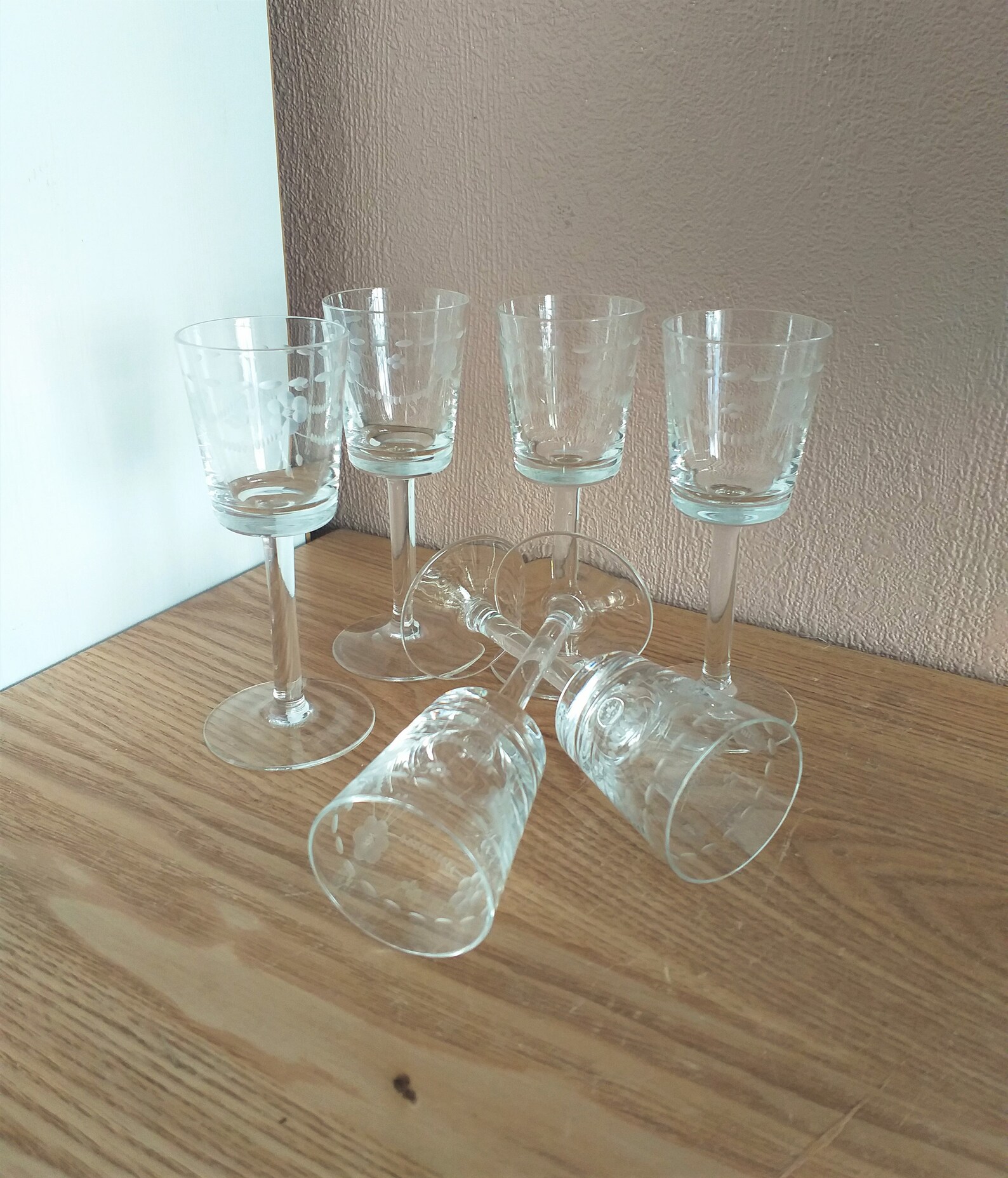 Vintage Toscany Romania LIQUOR GLASSES SET 6 Romania 1980s | Etsy