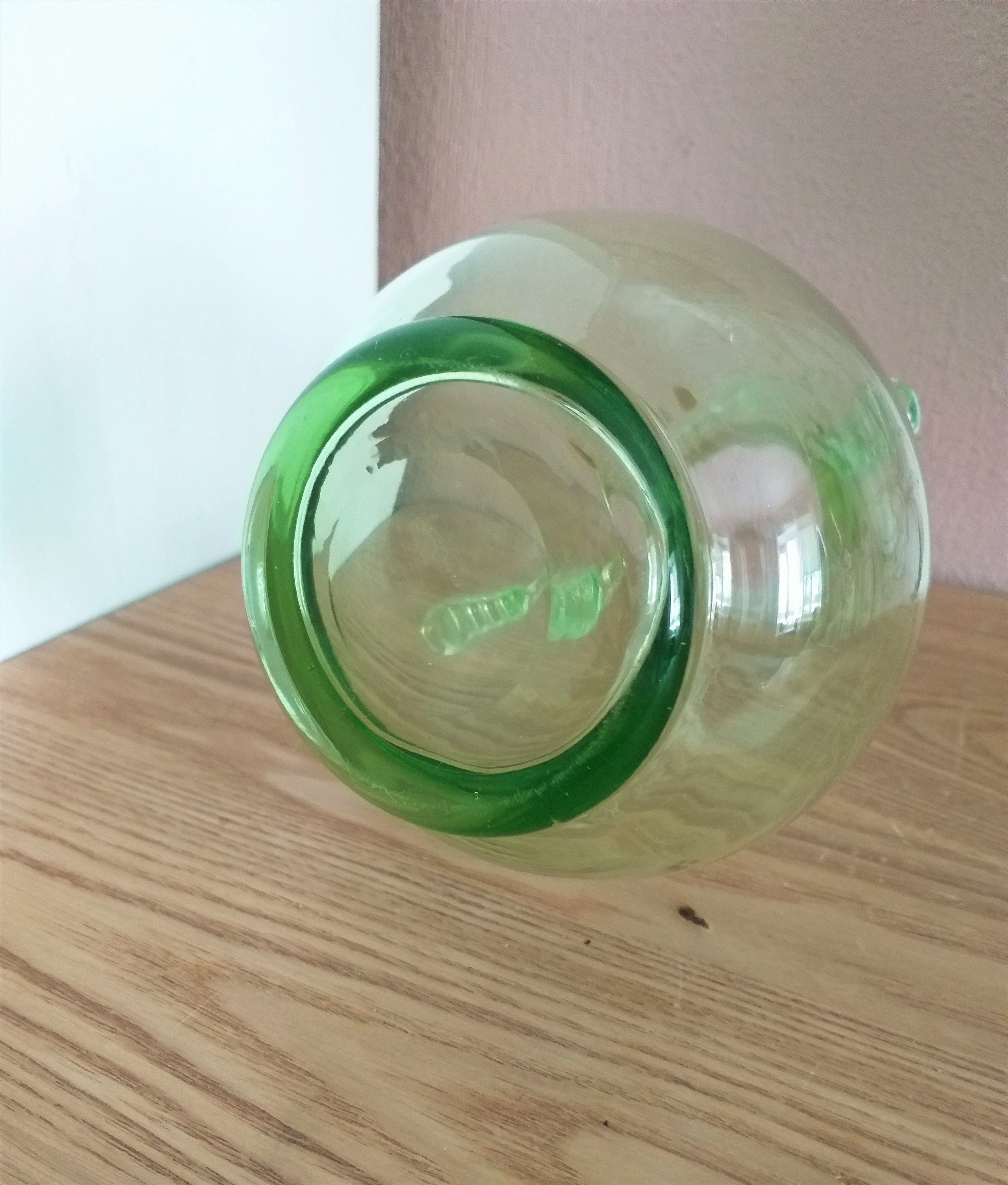 Vintage TRELLEBORG Green Glass Vase Sweden 1930s | Etsy