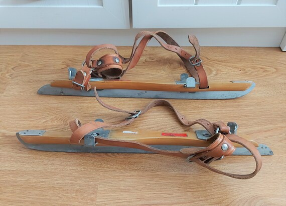 Vintage Scandinavian Wooden Cross-Country Skates , S… - Gem