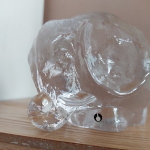 Vintage PUKEBERG Art Glass Elephant Figurine, Design by Stig A ...