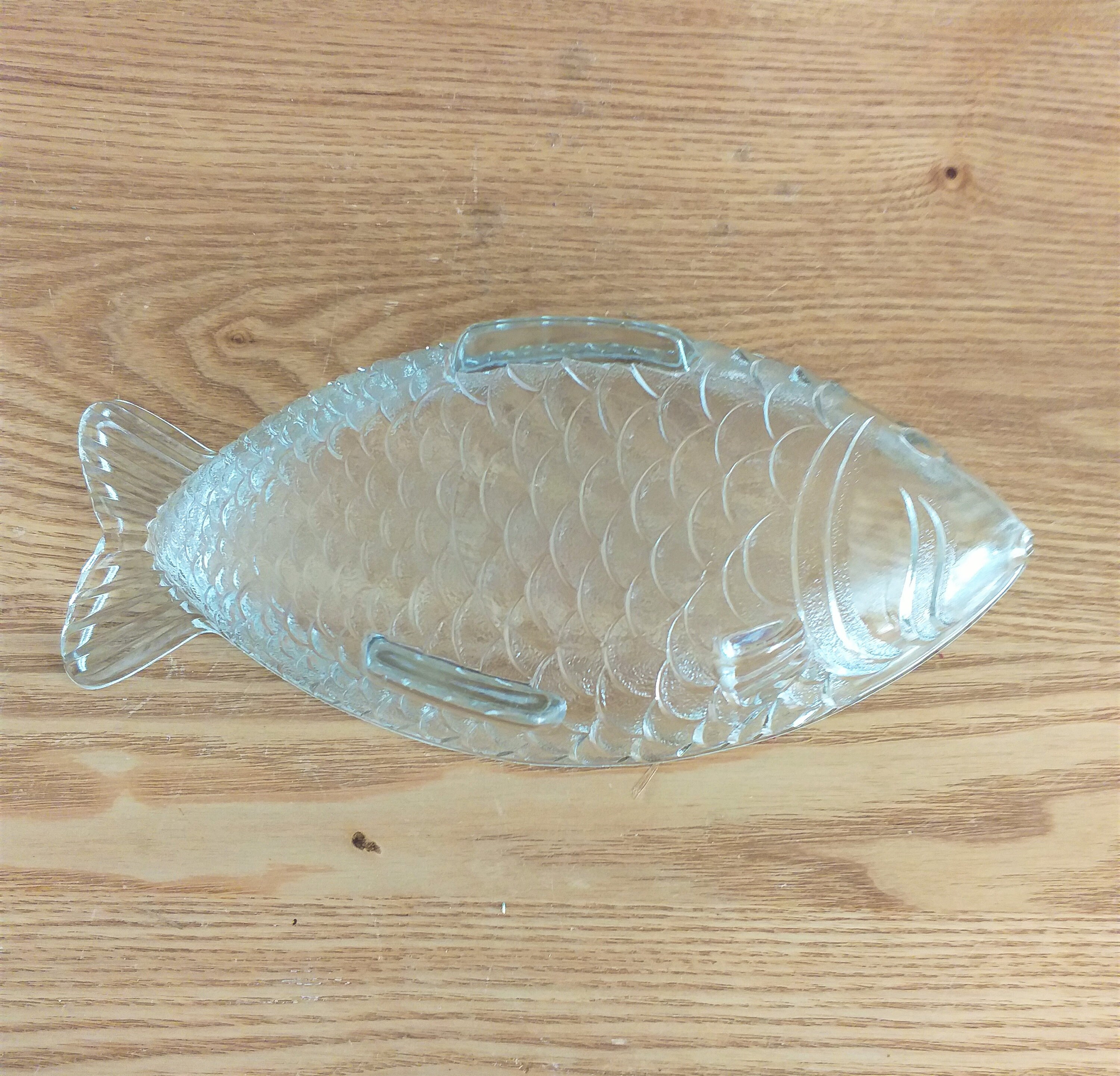 Vintage Pair of Glass Fish Dishes Pressed Glass Serving Dish | Etsy