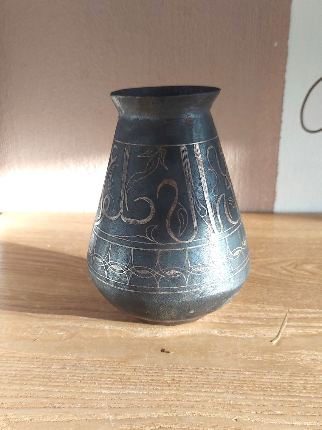 Antique Islamic Iron Vase, Indo-persian Metal Handcrafted Vase - Etsy
