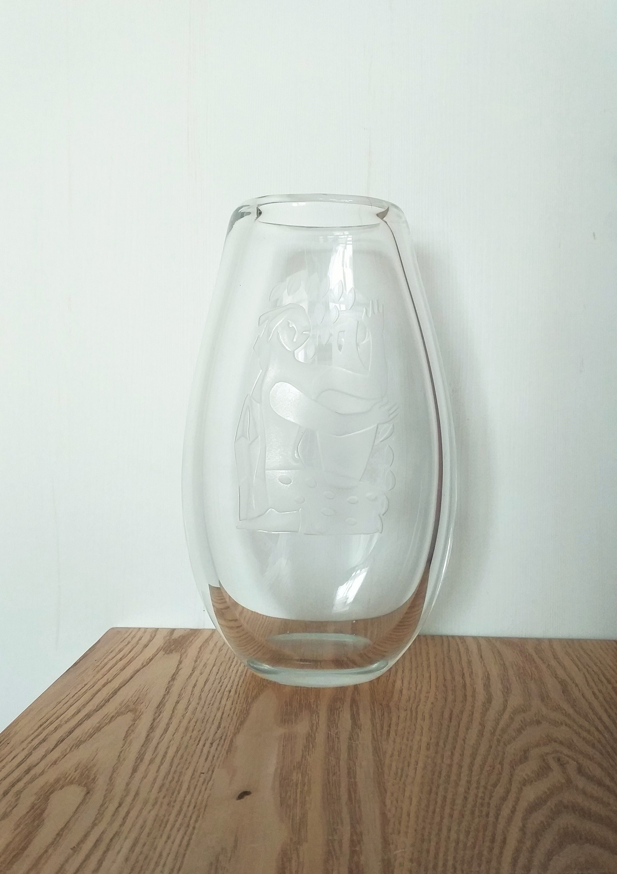 Vintage HADELAND GLASSWORKS Norwegian Art Glass Vase, Design by Torvald ...