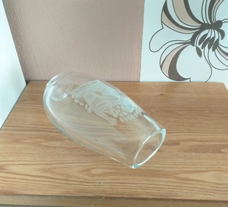 Vintage HADELAND GLASSWORKS Norwegian Art Glass Vase, Design by Torvald ...