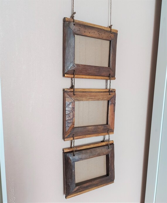 Vintage Wooden Hanging Triple Photo Frames Hand Carved Wooden Photo Frame Etsy