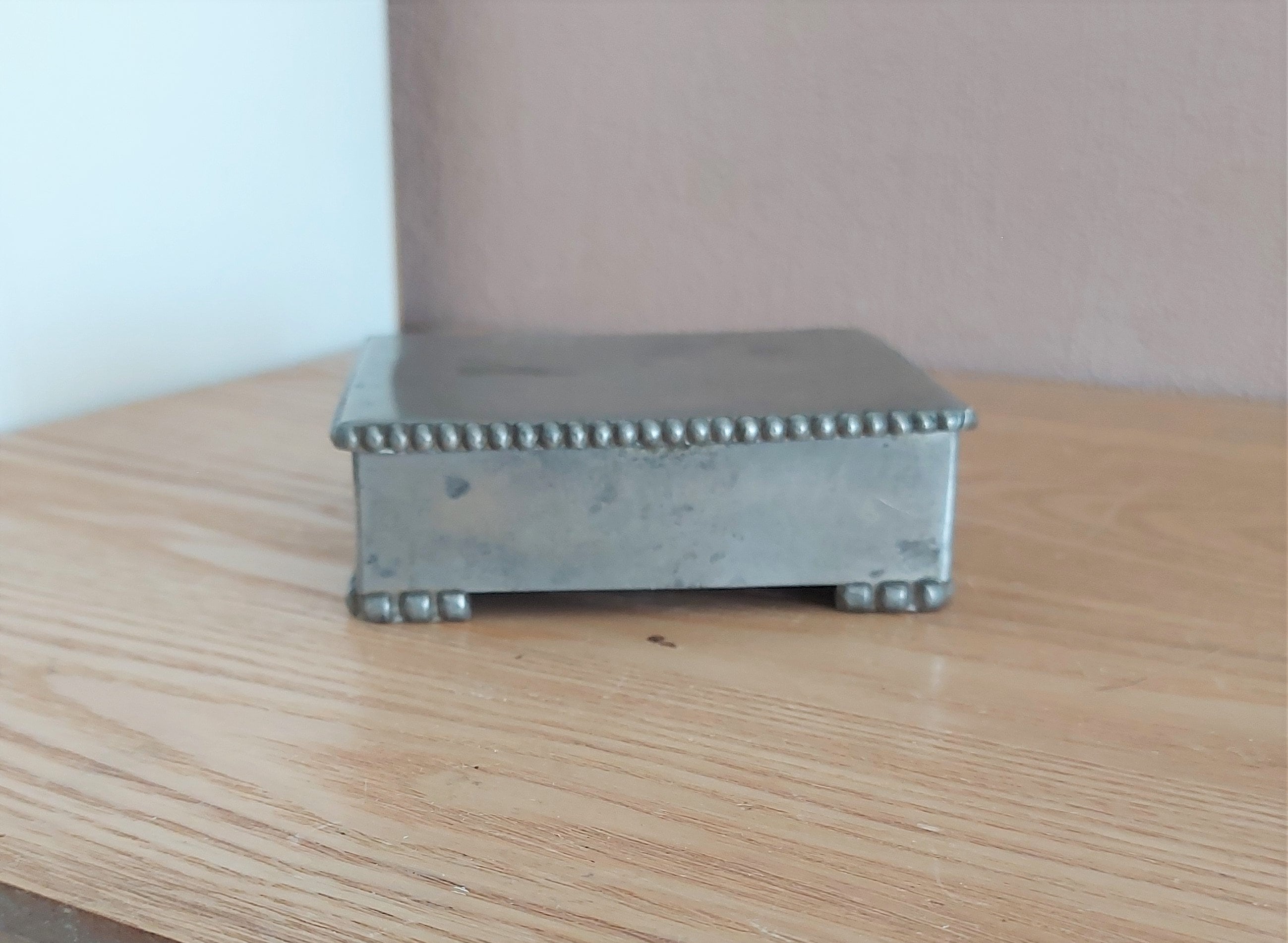 Vintage Pewter Trinket Box Jewelry Box Wooden Box Tin - Etsy