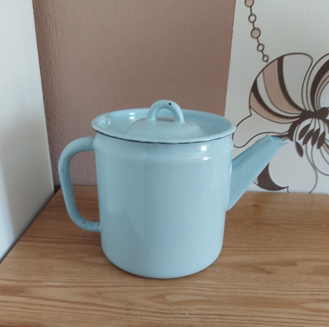 Vintage Blue Enamel Teapot Retro Enamel Metal Teapot - Etsy