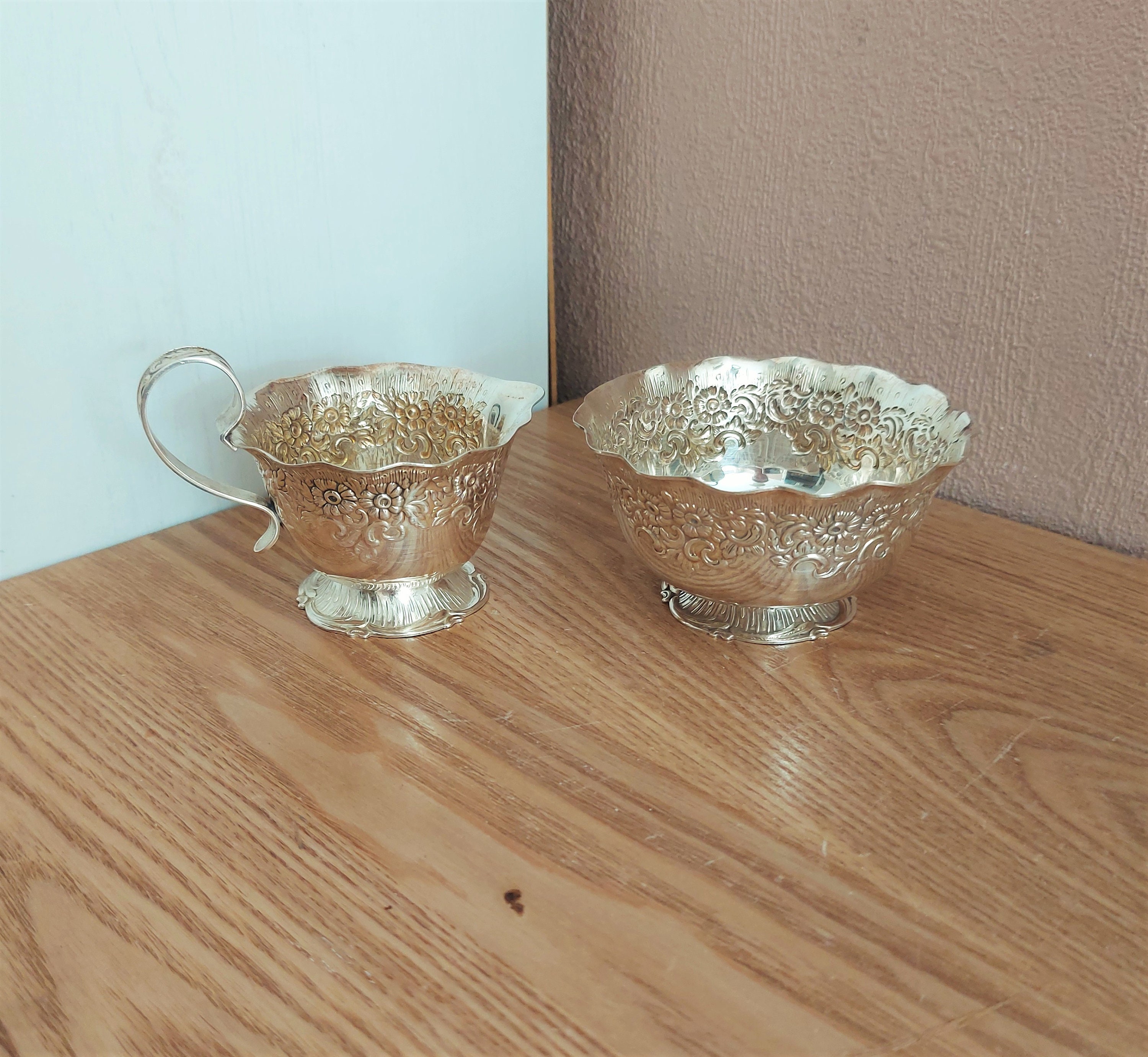 Vintage AMSTERDAM Sweden Prima NS Silver Plate Creamer and | Etsy