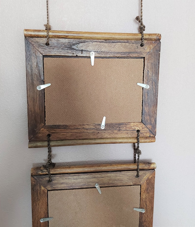 Vintage Wooden Hanging Triple Photo Frames, Hand Carved Wooden Photo ...