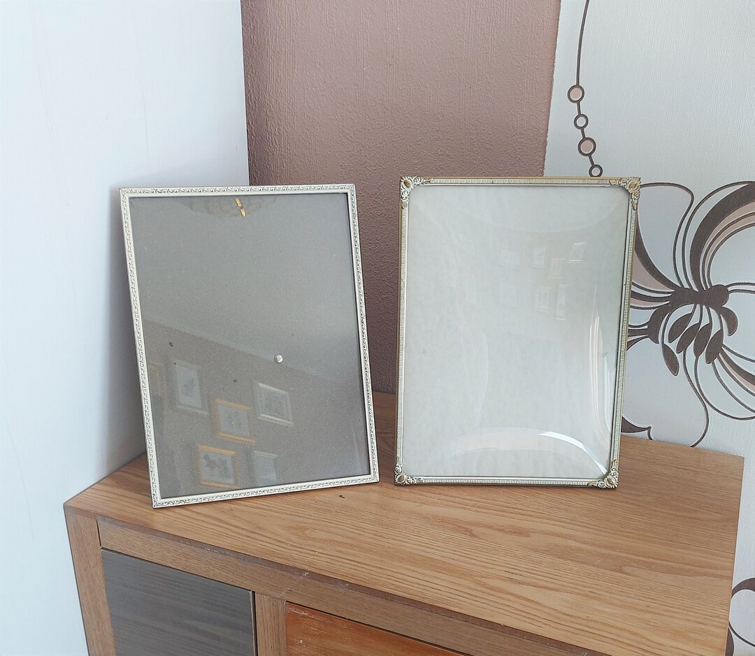 Vintage Scandianavian Metal Photo Frame SET 2, White-golden Metal Photo ...