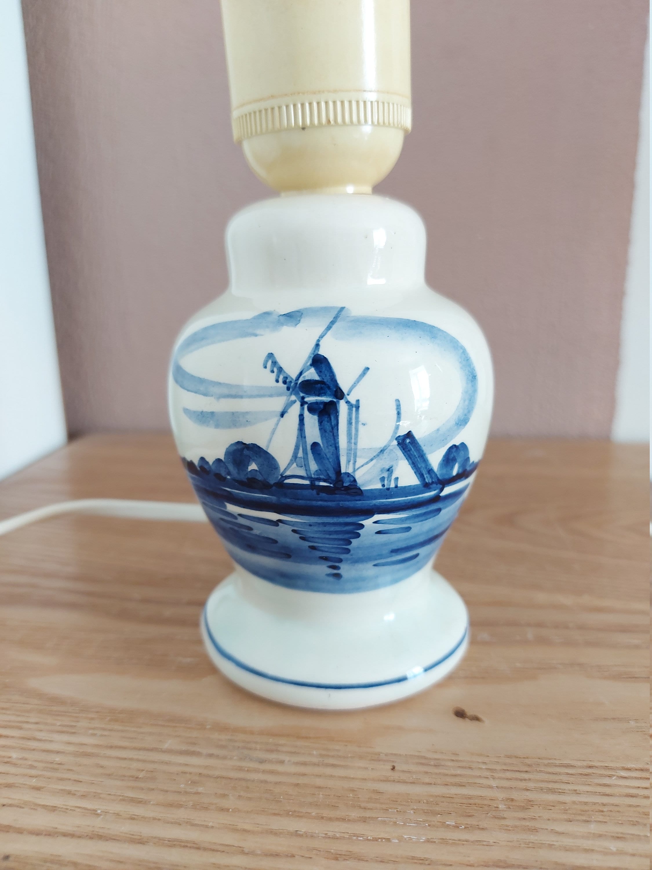 Vintage DELFT Small Table Lamp With Windmill Pattern, Holland, 1950s - Etsy