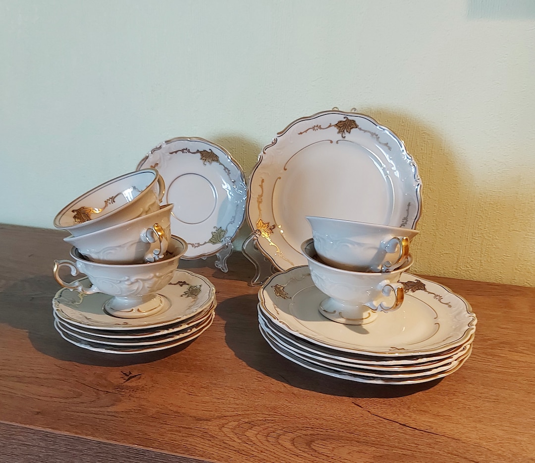 Vintage KPM POLAND Porcelain Coffee / Tea SET 18, Poland, 1940s - Etsy