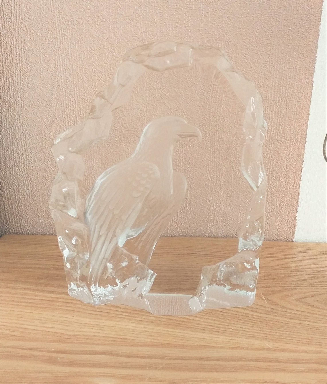 Vintage NYBRO Art Glass Crystal EAGLE Figurine Design by Mats | Etsy