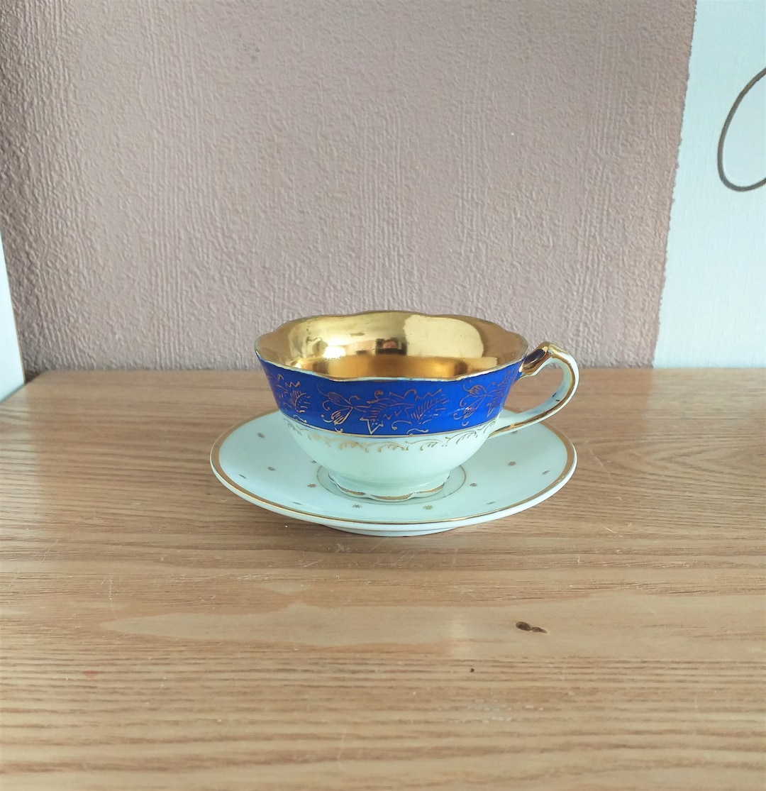 Vintage Porcelain JP LIMOGES Coffee Cup and Saucer SET 2, France, 1930s ...