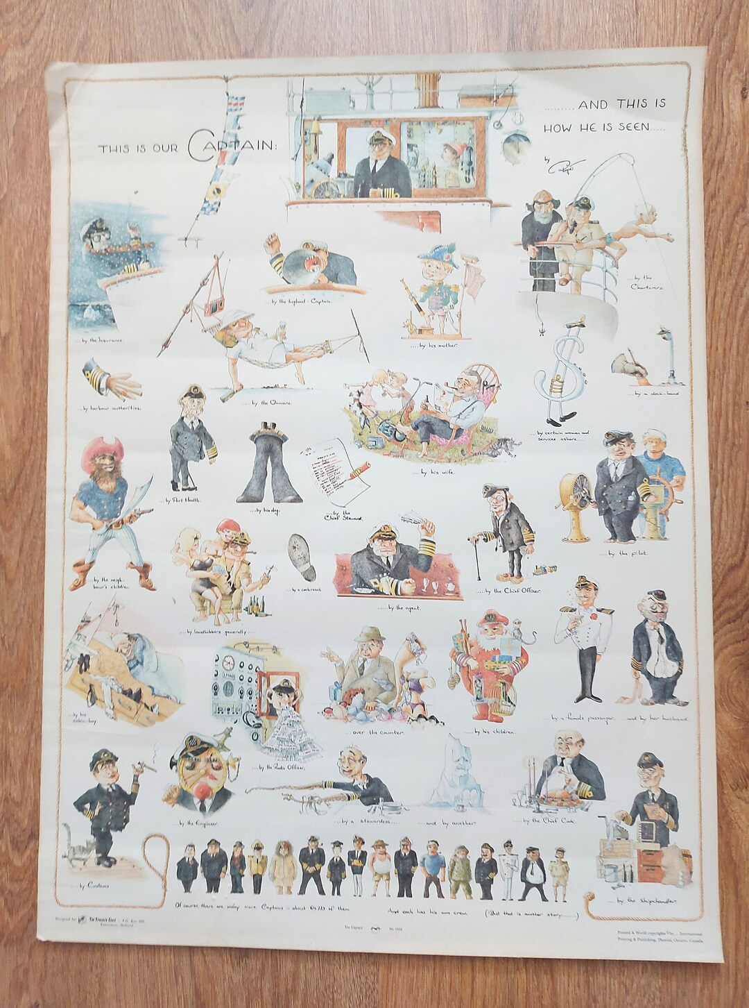 Vintage This is Our CAPTAIN Poster Board COMICAL Nautical MARINE, 1950s - Etsy