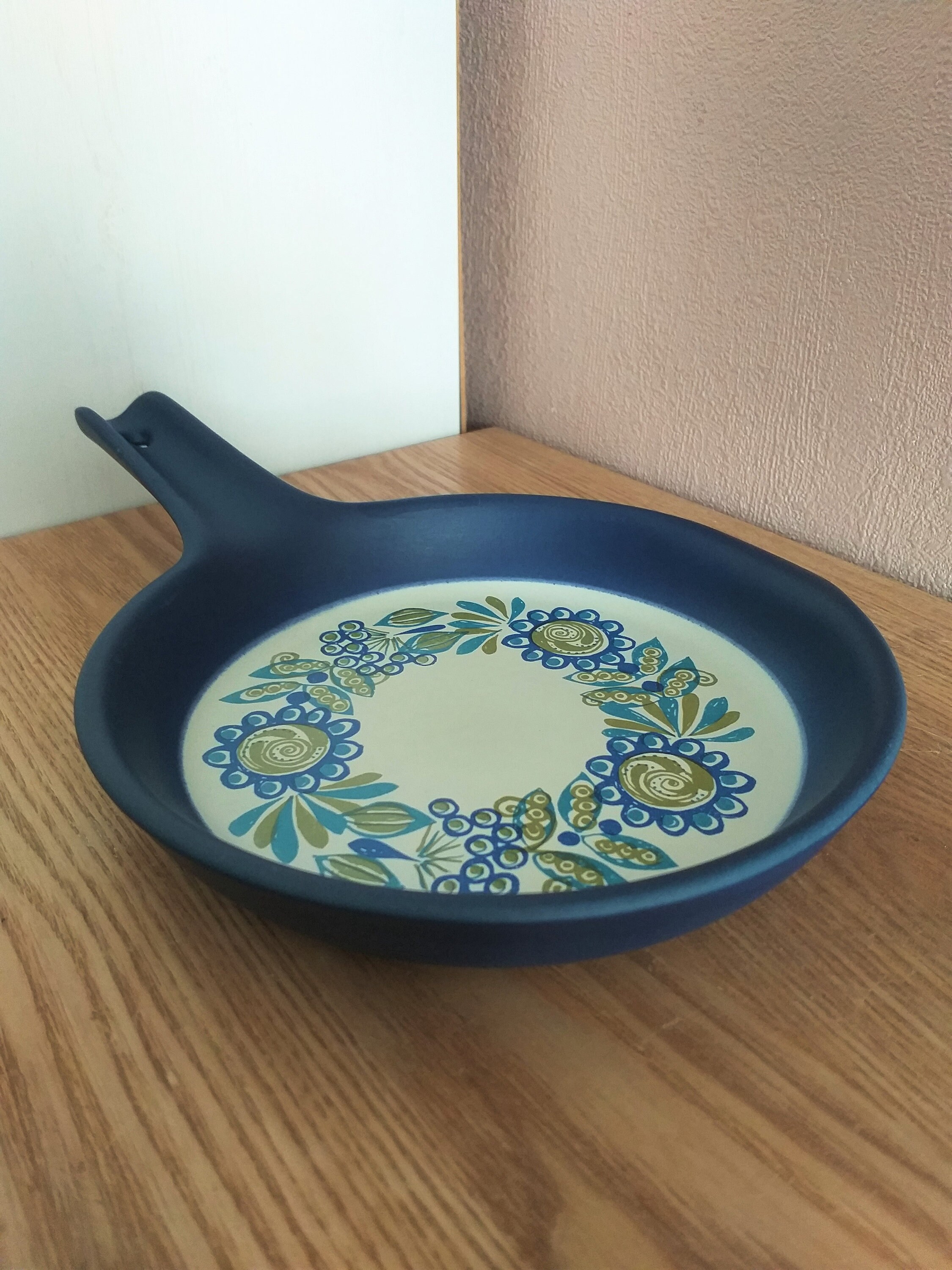 Vintage FIGGJO FLAMEWARE Ceramic Vulcanus Skillet Pan SET 2 | Etsy