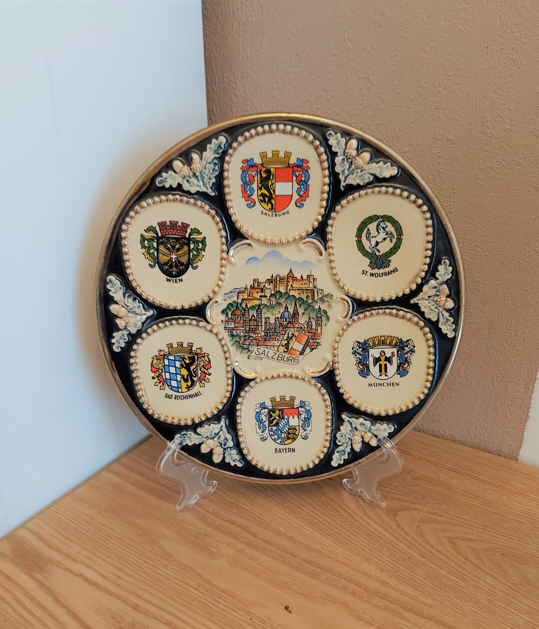 Vintage GERMAN Collectible Porcelain Wall Plate, Salzburg, München ...