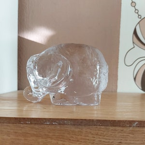 Vintage PUKEBERG Art Glass Elephant Figurine, Design by Stig A ...
