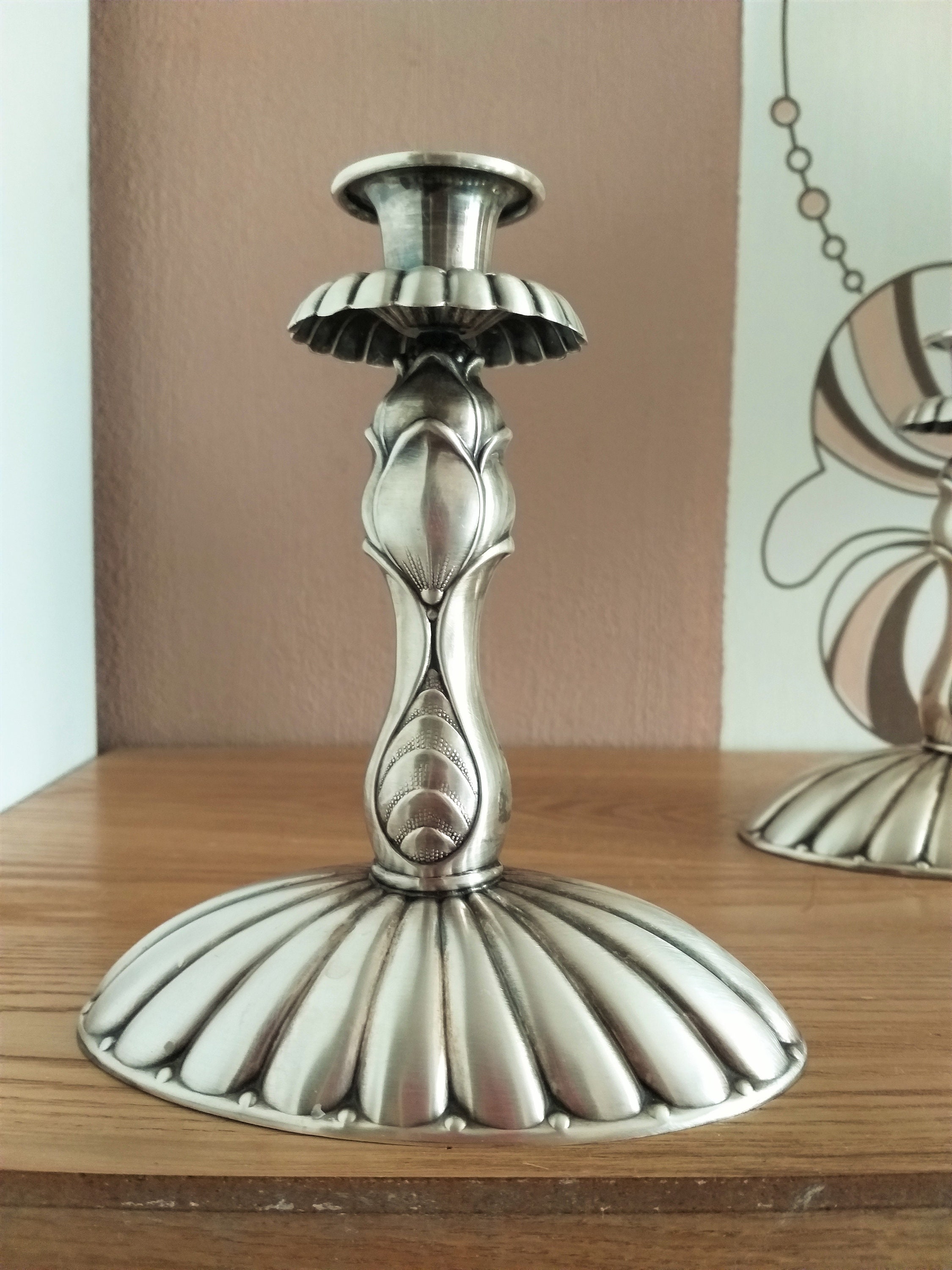 Vintage Prima Import ALPACCA Silver Plate Pair of Candle - Etsy UK