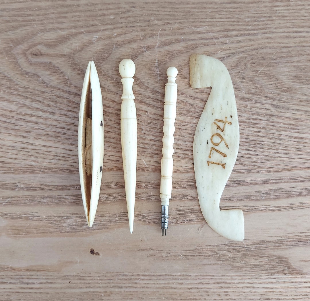 Antique Bone Tatting SET 4, Victorian Needlework Set - Etsy