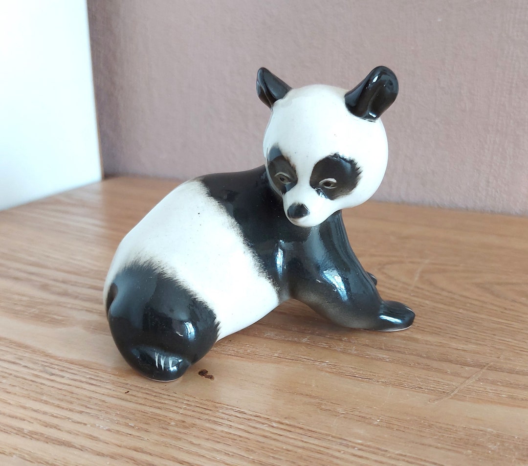 Vintage LFZ Porcelain Panda Figurine, Panda Statuette, USSR - Etsy