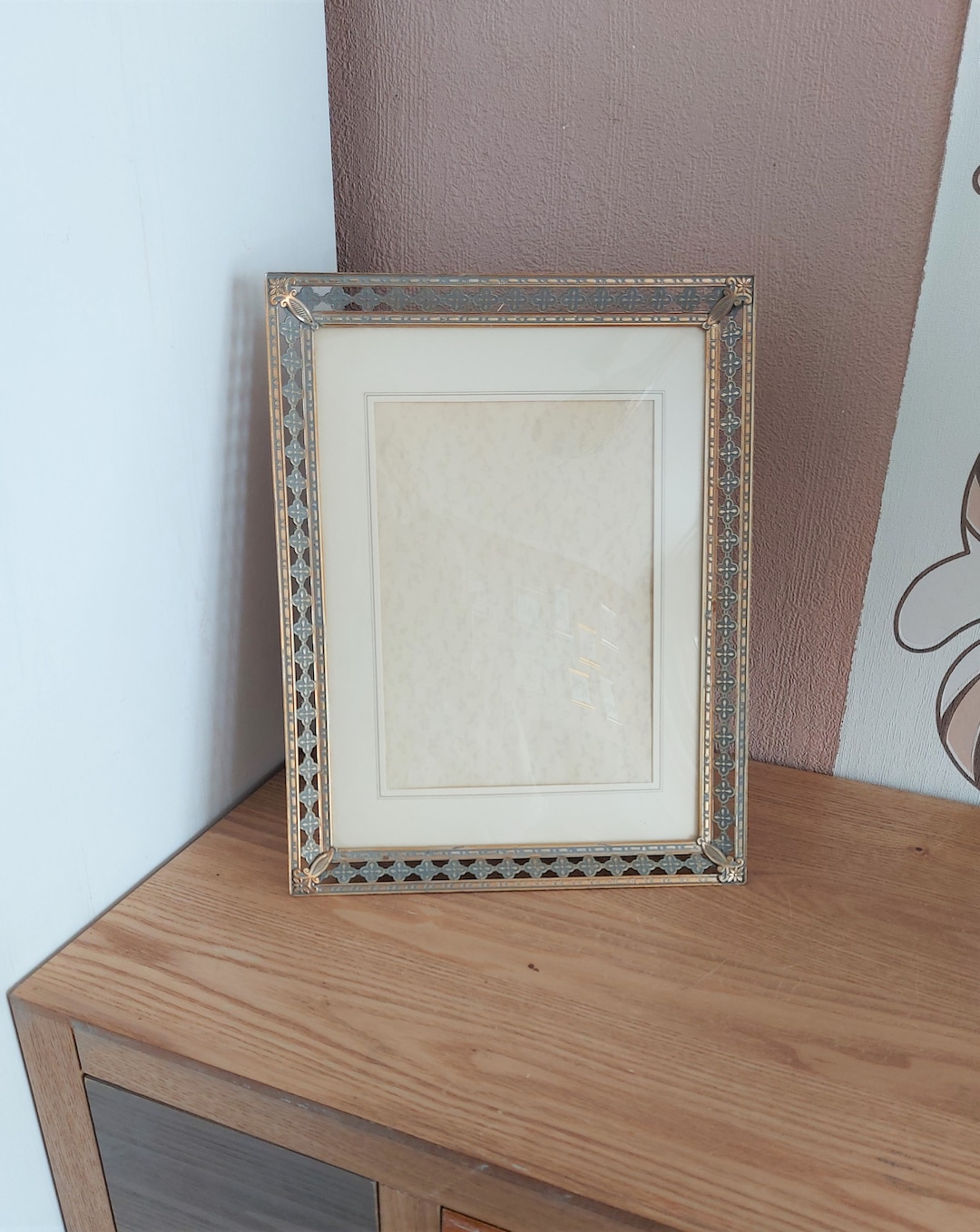 Vintage Scandinavian Large Metal Photo Frame, Openwork Metal Rim Photo ...