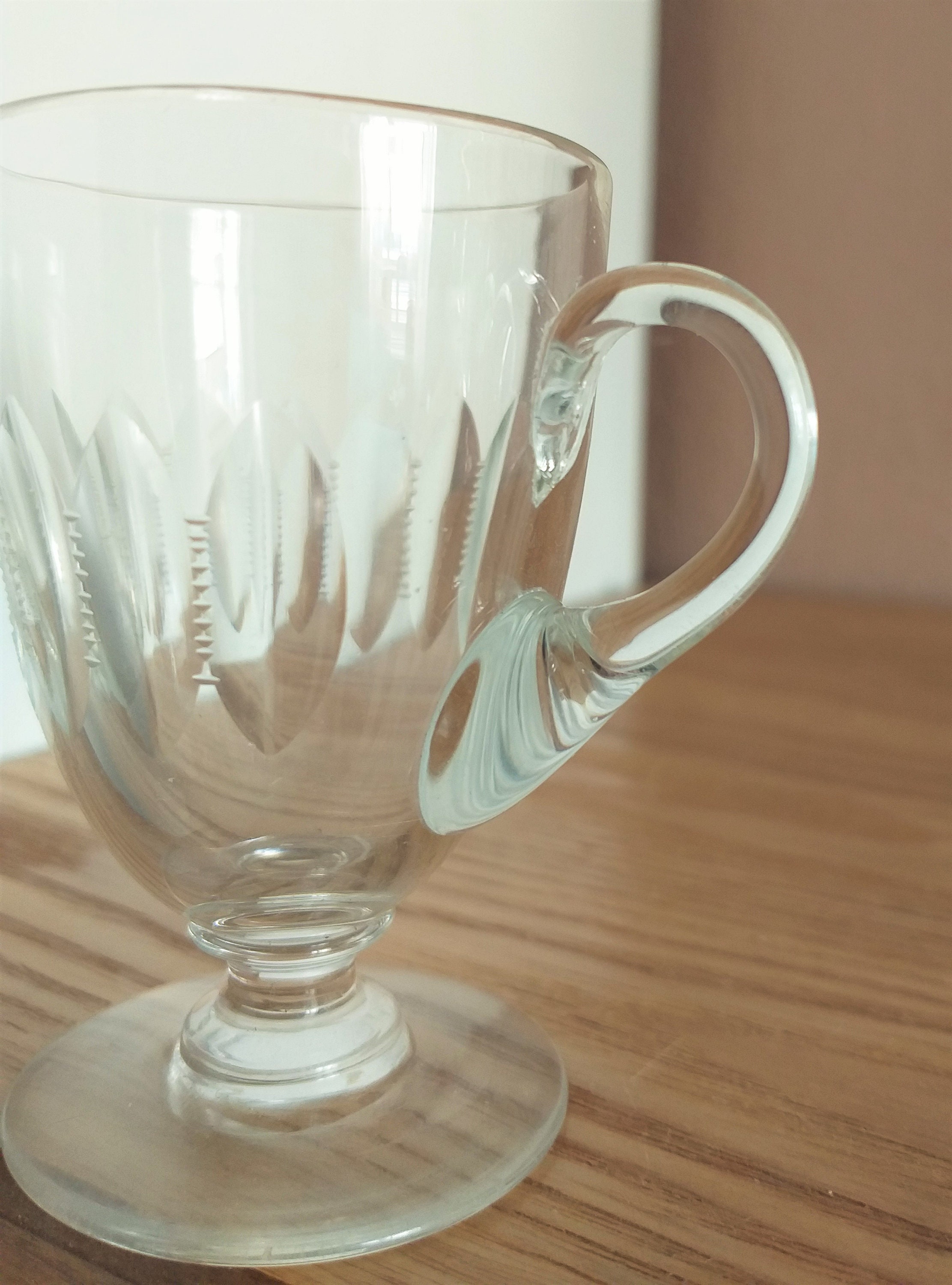 Vintage Clear Hand Cut Glass PUNCH Glasses SET 4 | Etsy