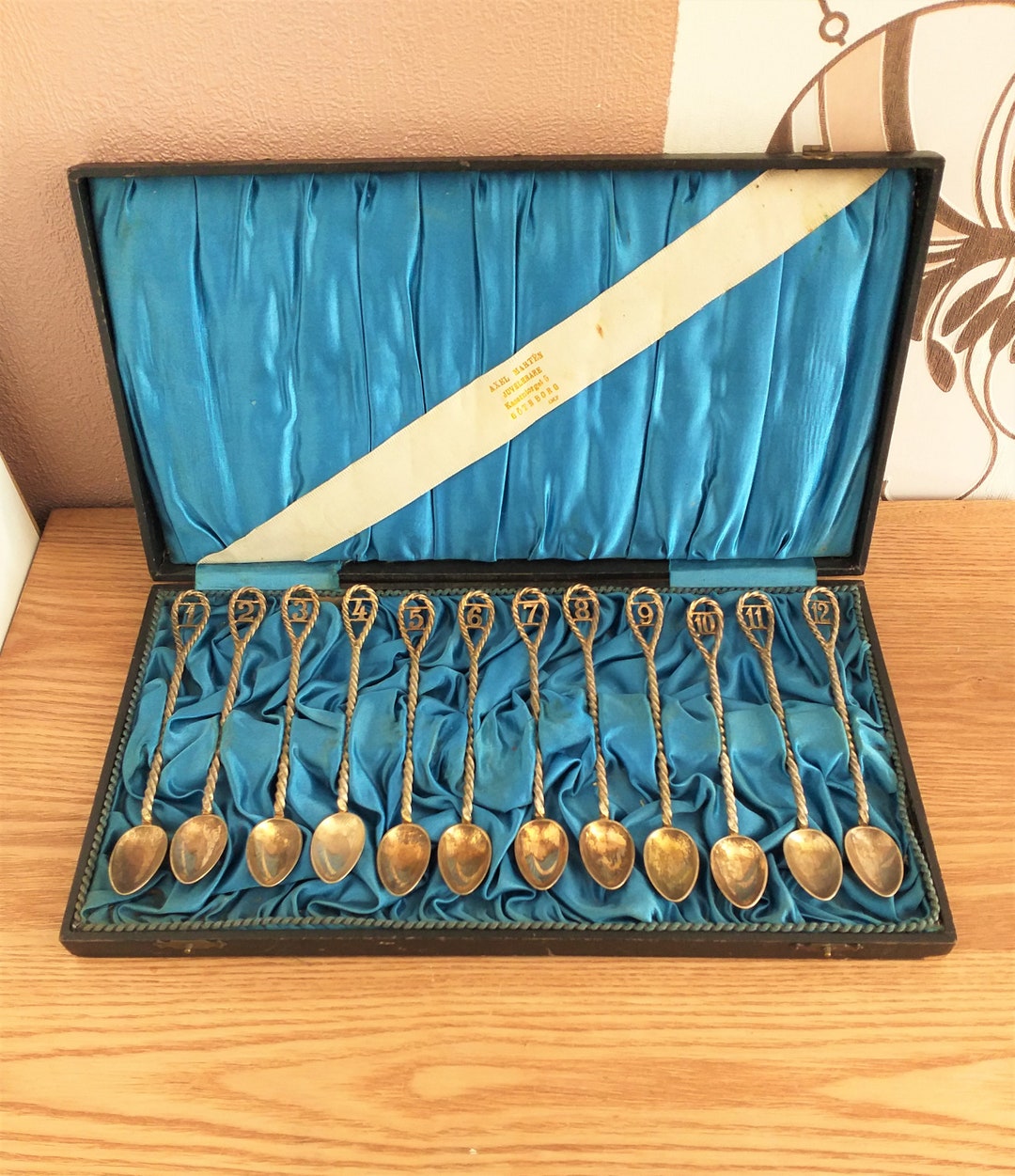 Vintage English Silver Plate Spoon Set 12, England, 1890s - Etsy