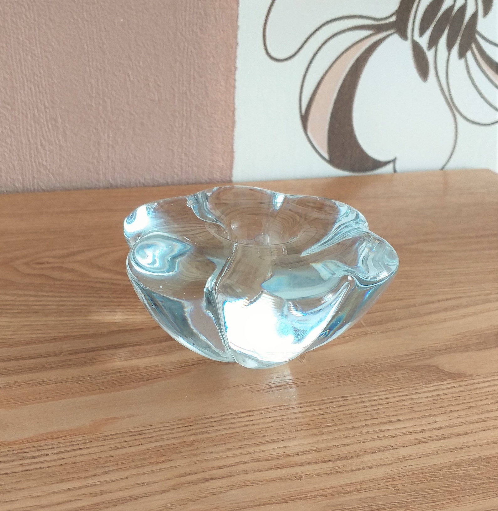 Vintage Large ORREFORS STELLA Flower Blue Glass Candle Holder - Etsy