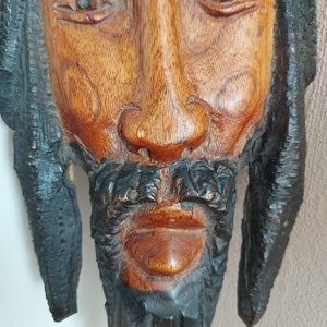 Vintage Jamaican Wooden Hand Carved Rasta Mask, Wooden Art - Etsy