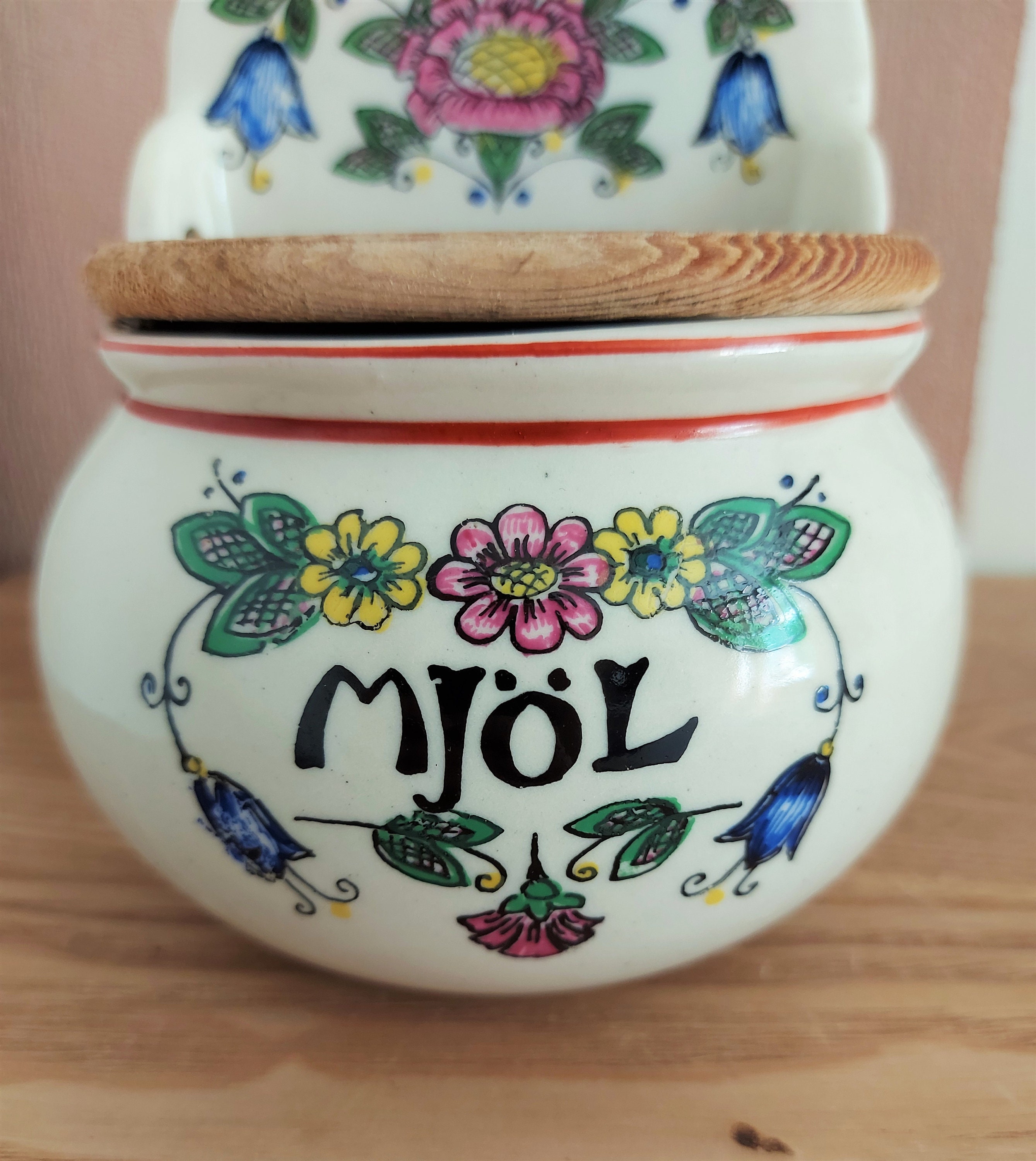 Vintage AKSINI Danish Pottery Flour Box design by Aksel | Etsy