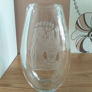 Vintage HADELAND GLASSWORKS Norwegian Art Glass Vase, Design by Torvald ...